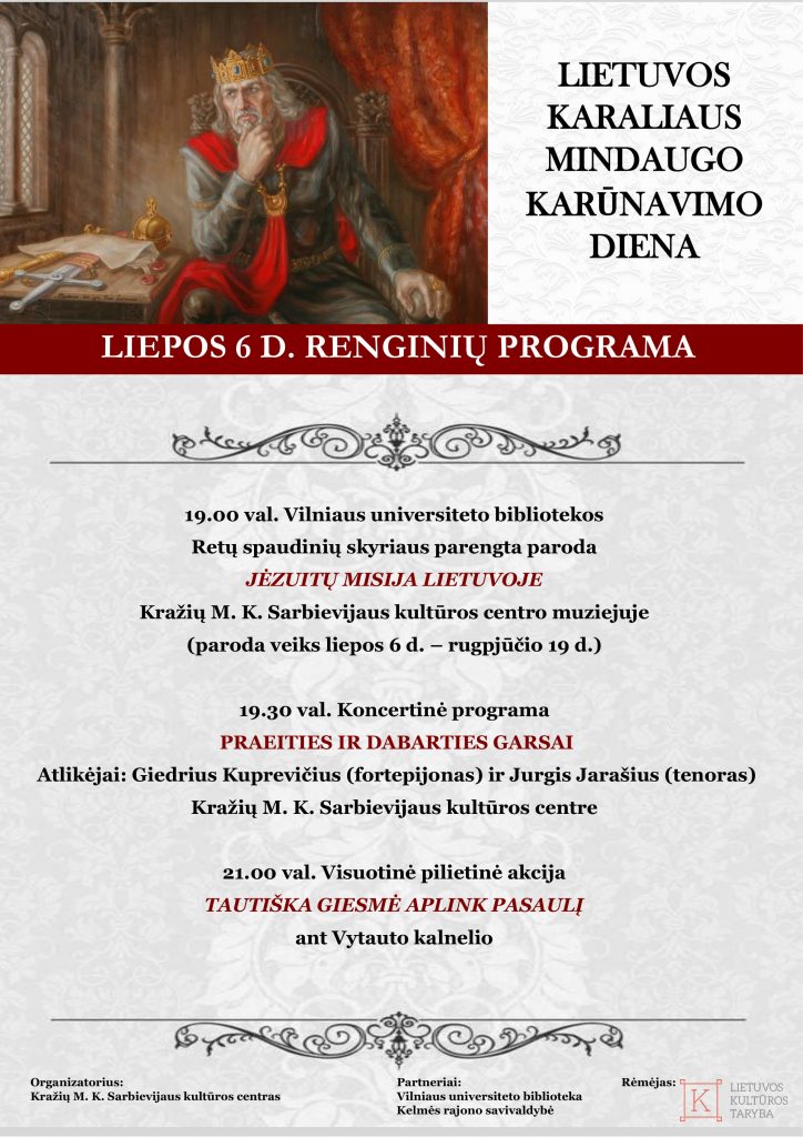 LIETUVOS KARALIAUS MINDAUGO KARŪNAVIMO DIENA – Kražių M. K ...